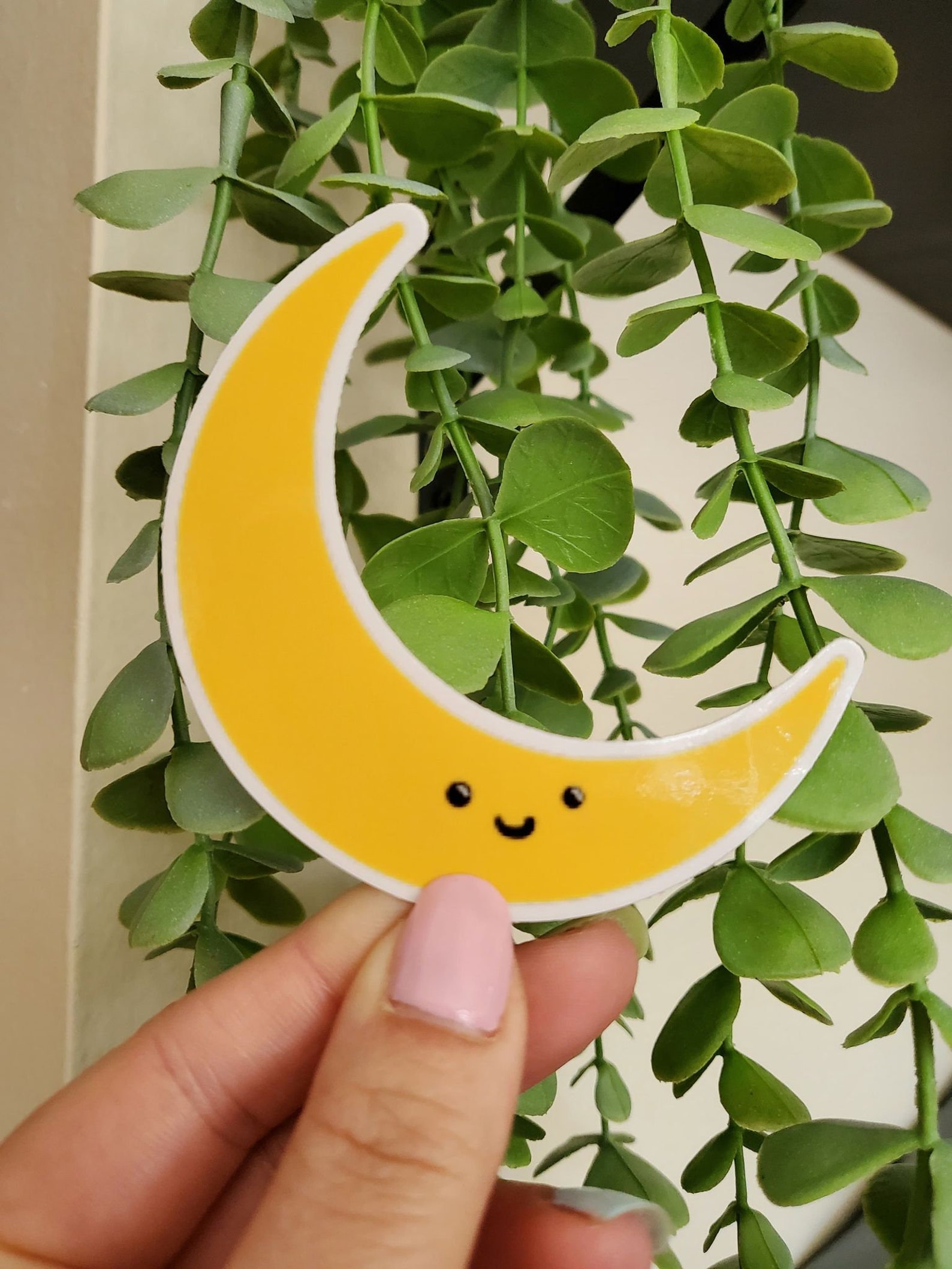Smiling Crescent Moon Sticker Cute Vinyl Stickers Great | Etsy