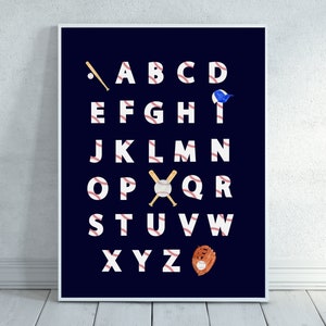 Alphabet Baseball Printable, ABC Baseball Printable, ABC Baseball Wall ...
