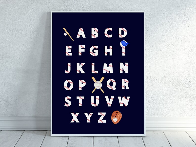 Alphabet Baseball Printable, ABC Baseball Printable, ABC Baseball Wall ...
