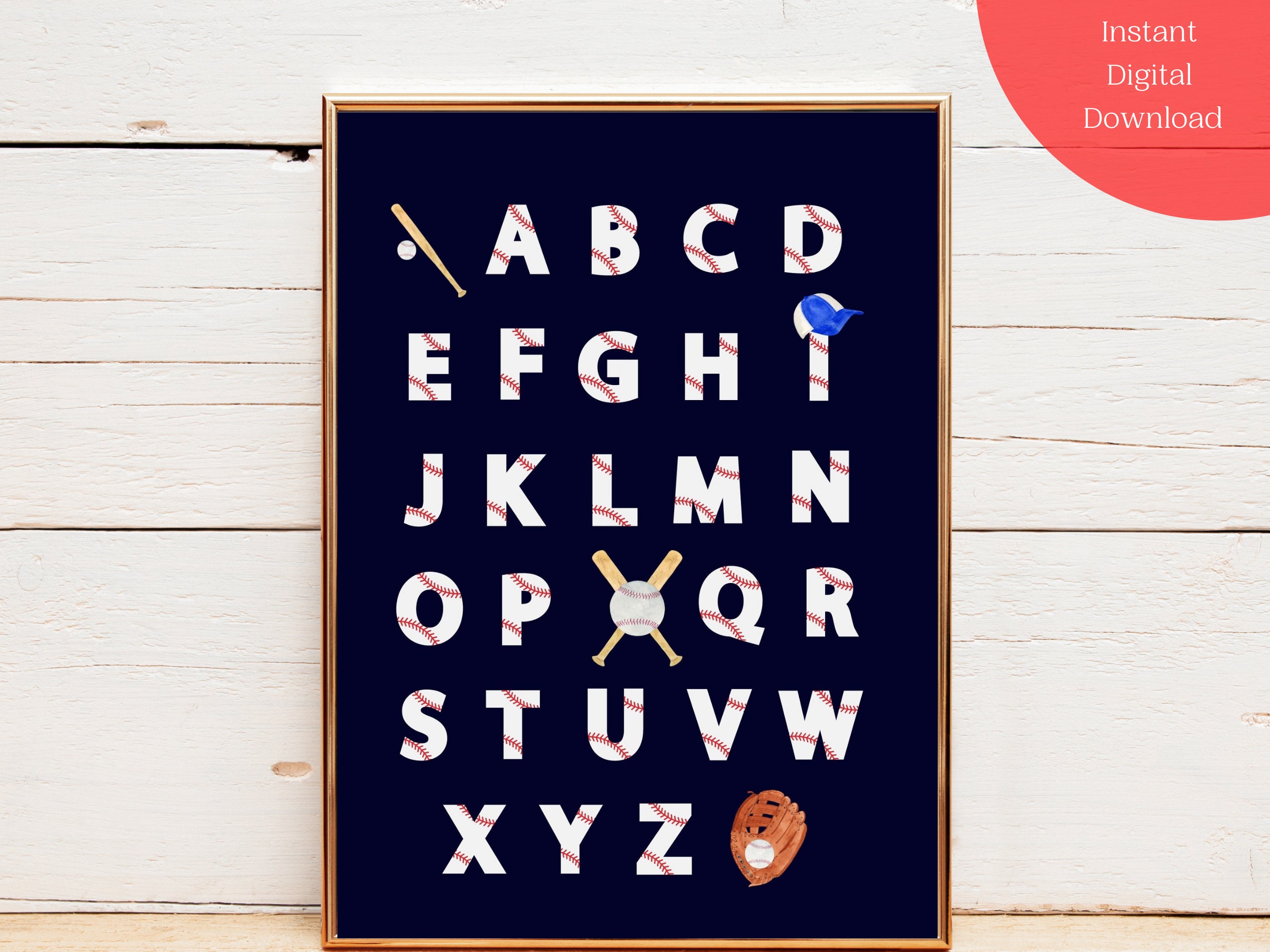 Alphabet Baseball Printable, ABC Baseball Printable, ABC Baseball Wall ...