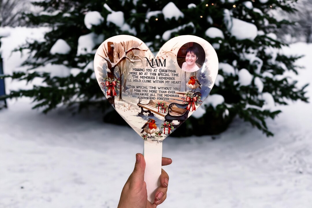Personalised Grave Marker, Christmas Grave Memorial, Grave Ornament ...