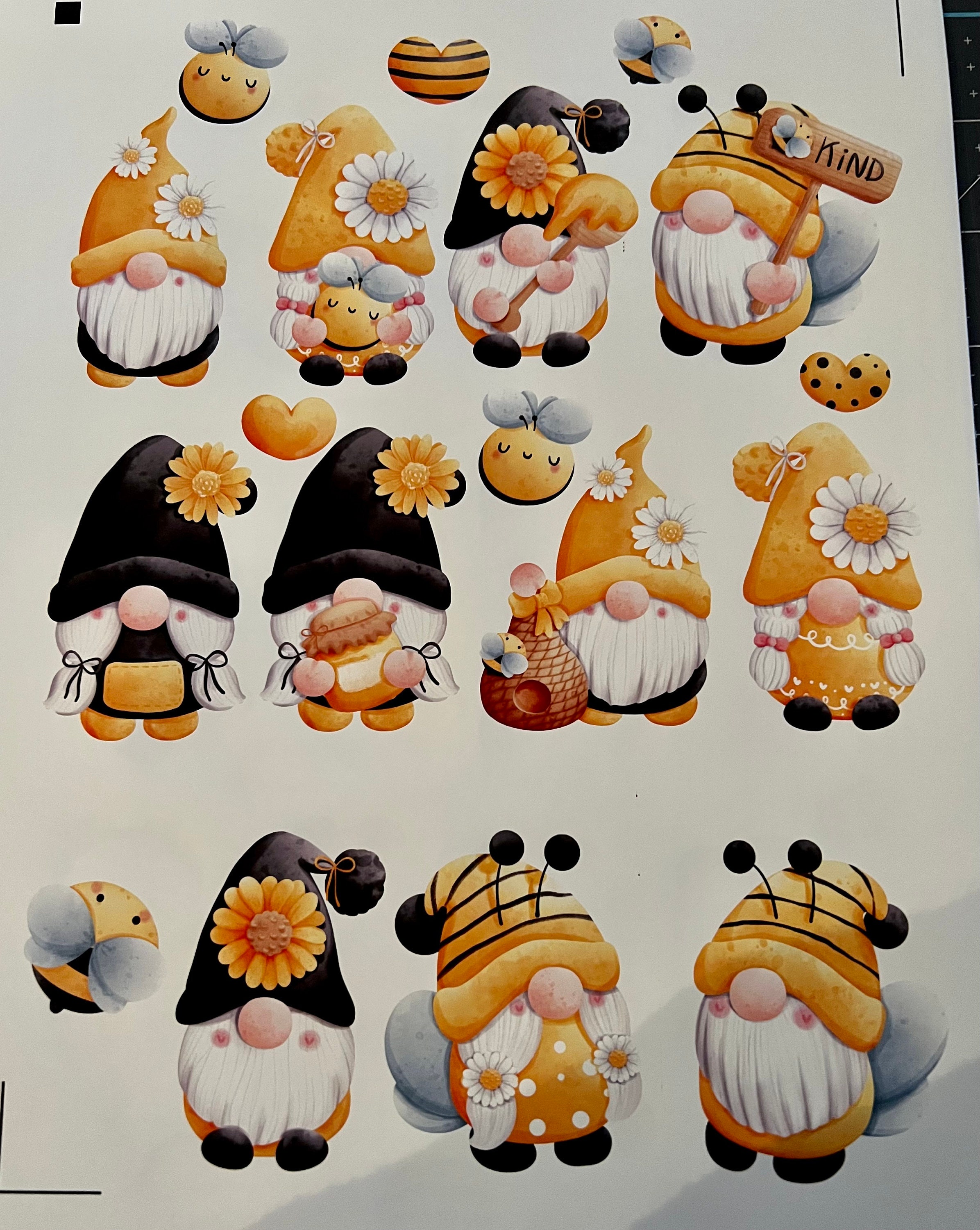 Bee Gonk/gnome Stickers for Baby Bottle Flowers Bowtie - Etsy UK