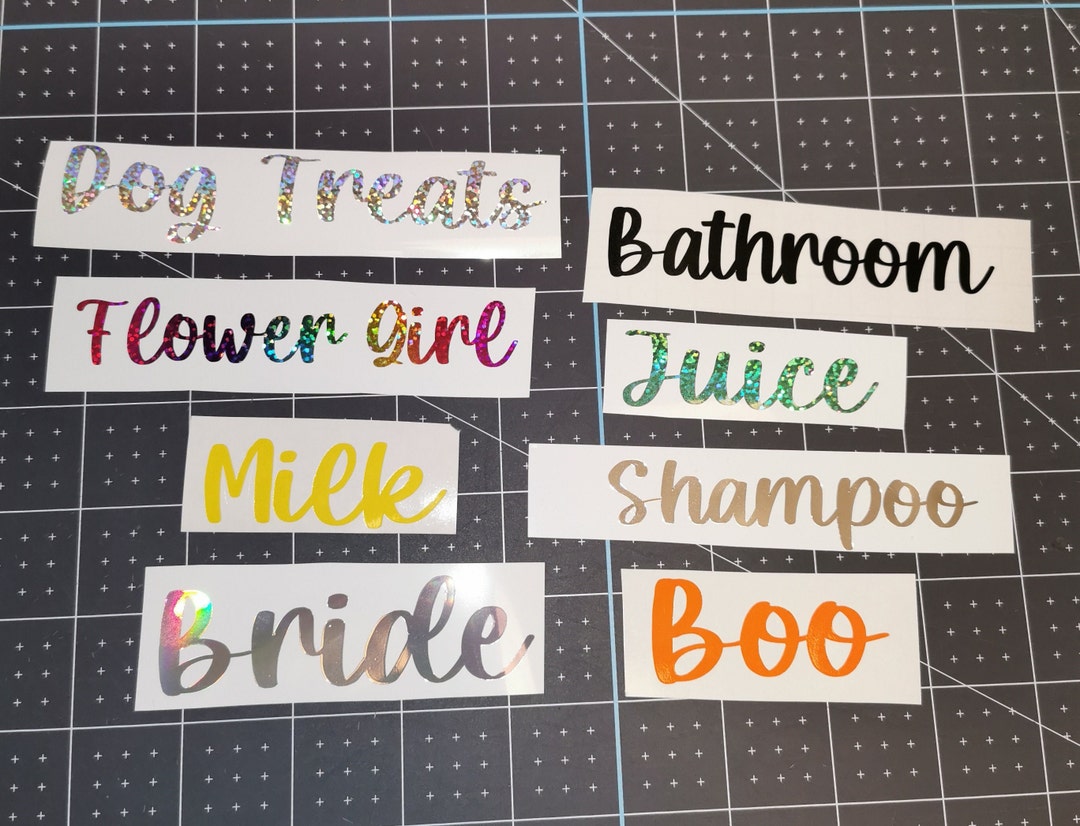 Wedding Glass Stickers, Name Vinyl Decals, Custom Word Sticker, Wedding ...