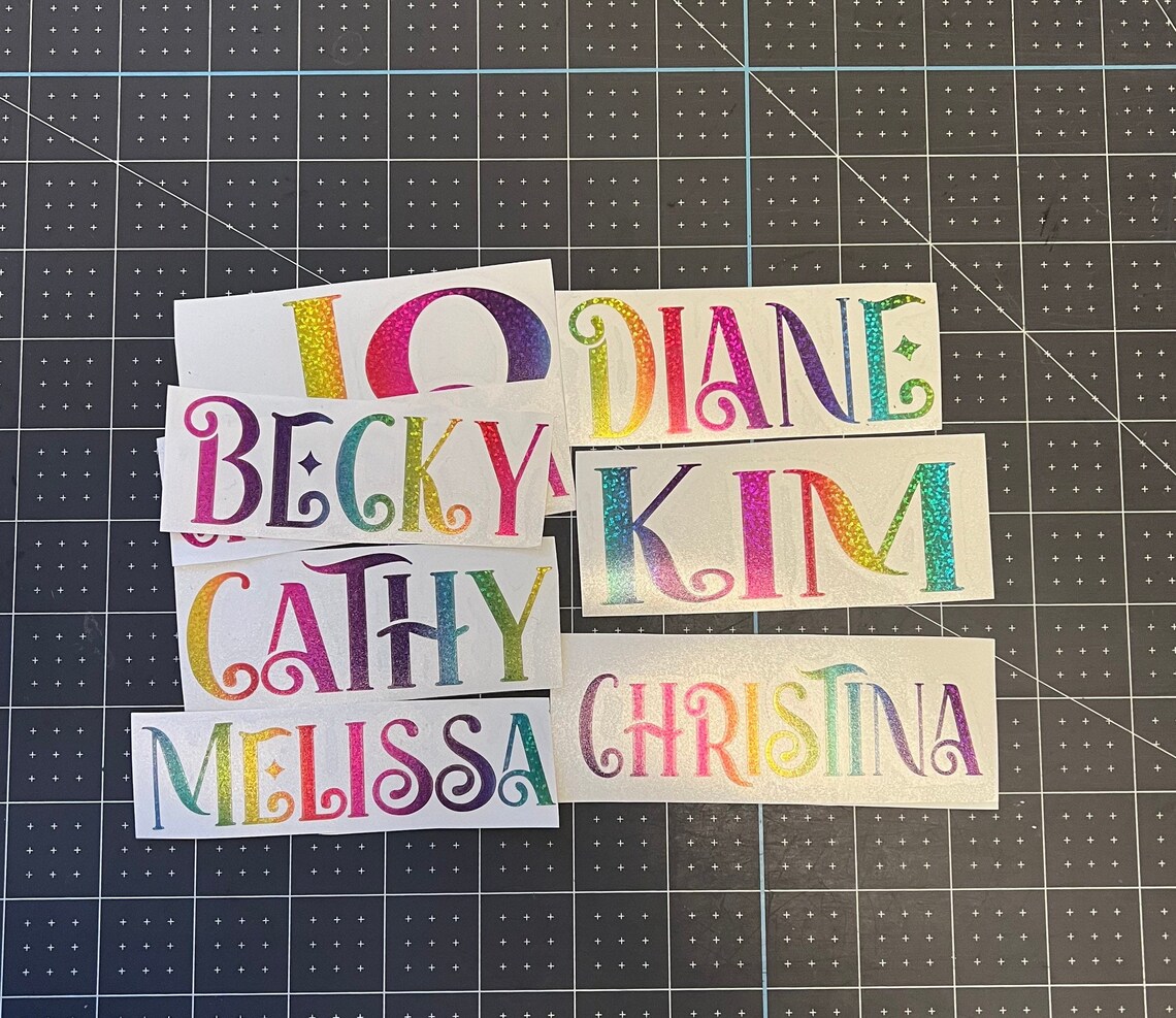 Wedding Glass Stickers Name Vinyl Decals Custom Word - Etsy