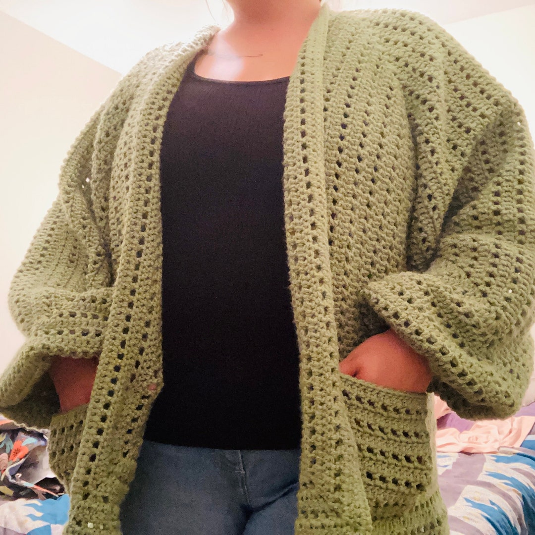 Day Date Cardigan | Handmade Crochet Sweater | Women's Size L/XL ...