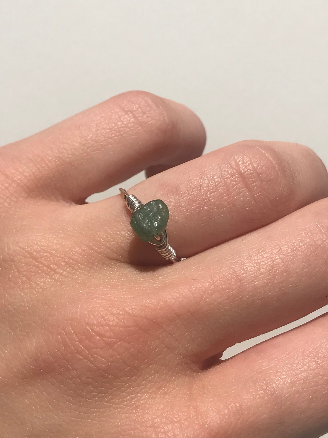 Jade Gem Wire Ring - Etsy
