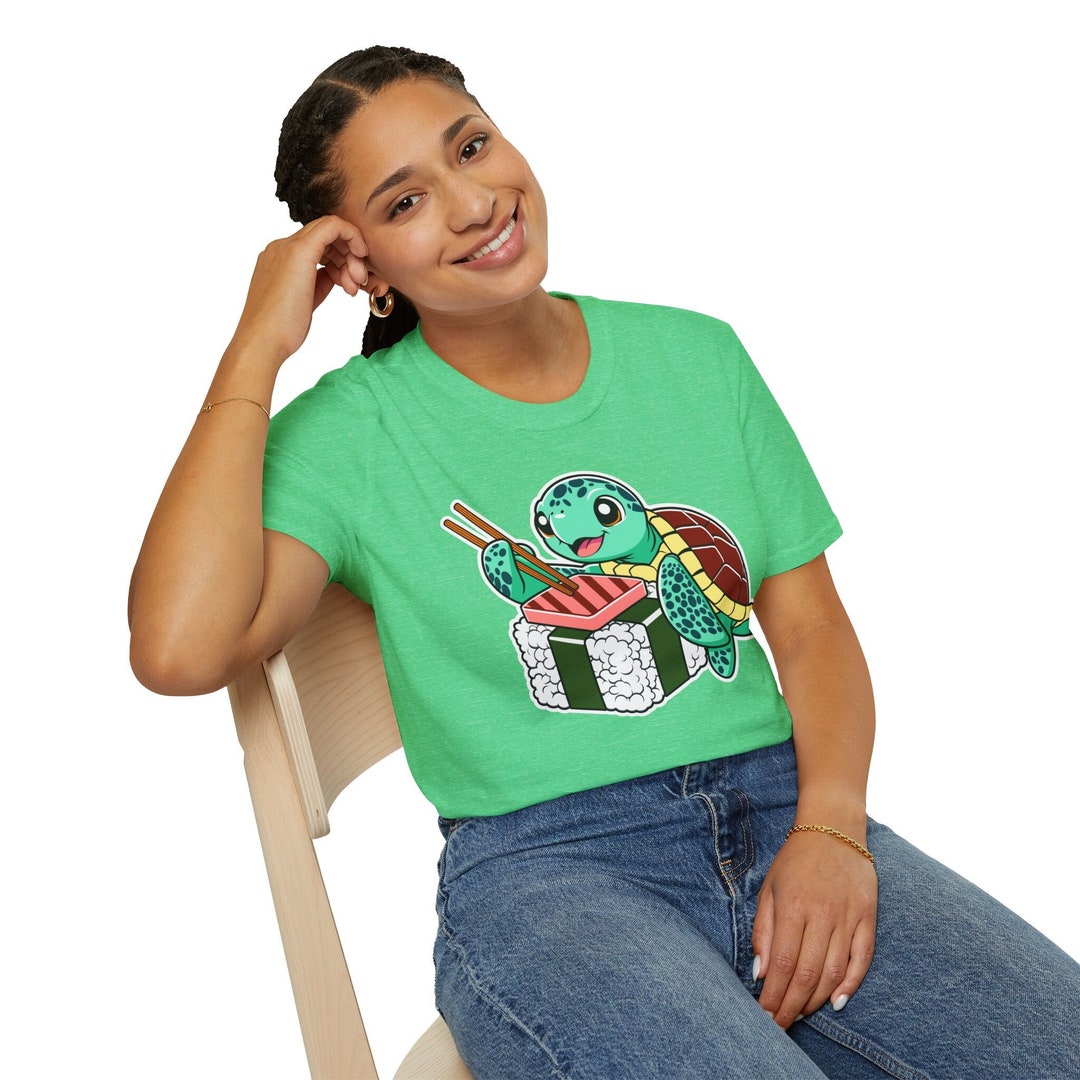 Funny Animal Sea Turtle Eating Musubi T-shirt - Etsy