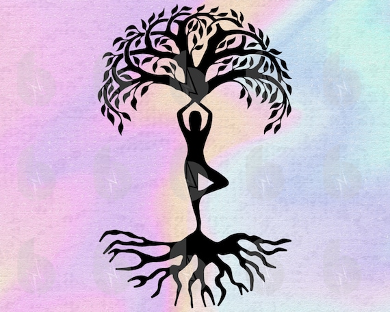 Namaste Printable Woman Yoga Vector Clipart Yoga Tree svg Cut file For ...