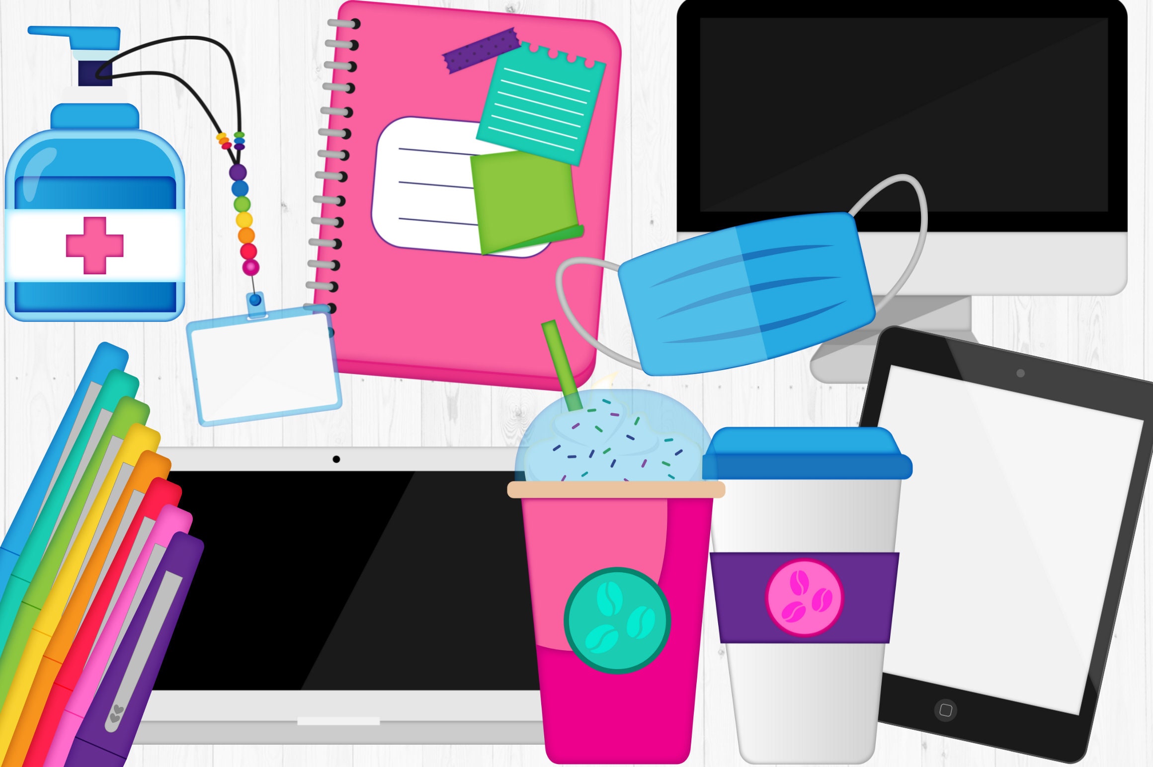 Virtual Teaching Clip Art Set - Etsy