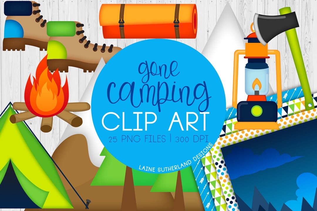 Gone Camping Clip Art Set - Etsy