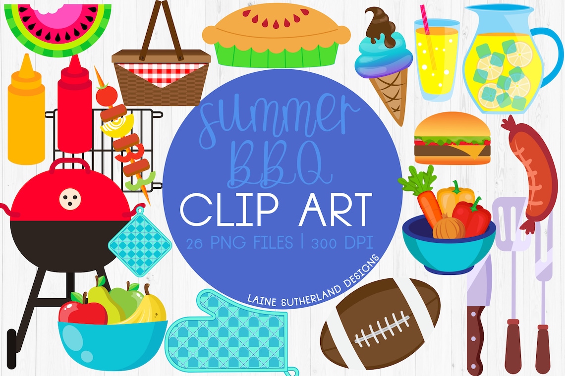 Summer BBQ Clip Art Set - Etsy Canada