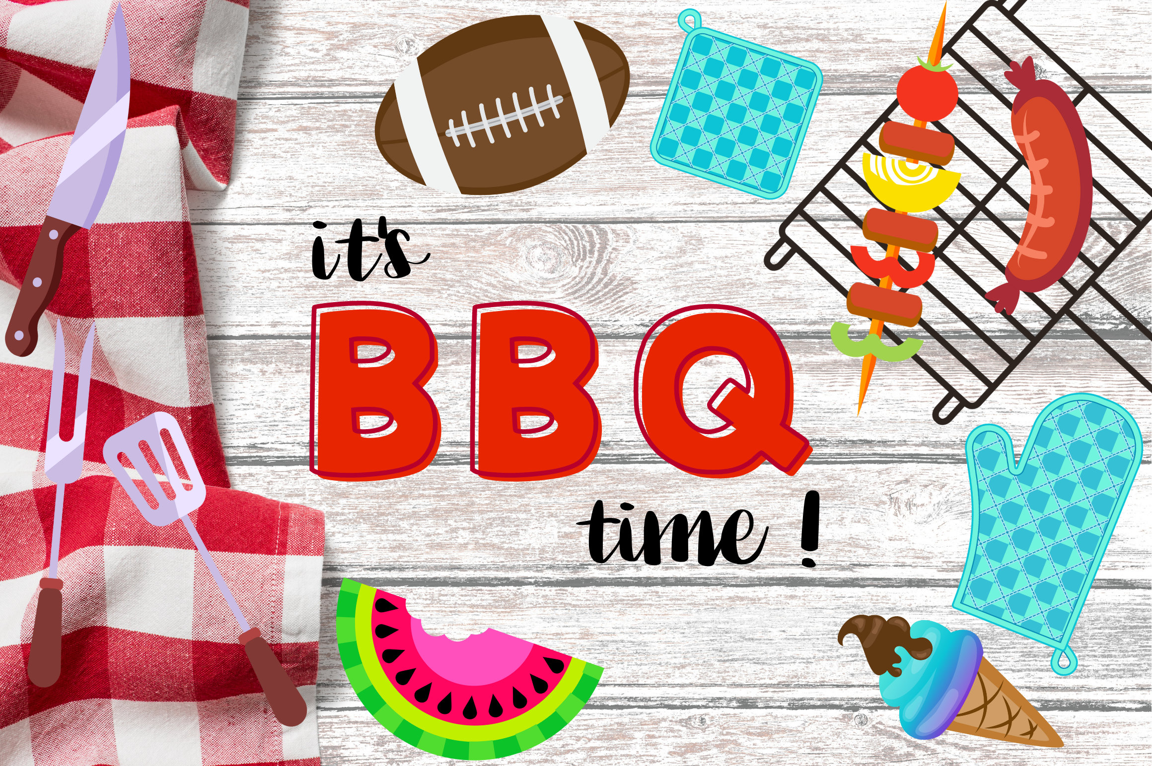 Summer BBQ Clip Art Set - Etsy Canada