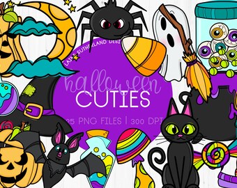 Cute Halloween 2 Clip Art Set - Etsy