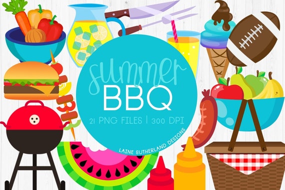 Summer BBQ Clip Art Set | Etsy Canada