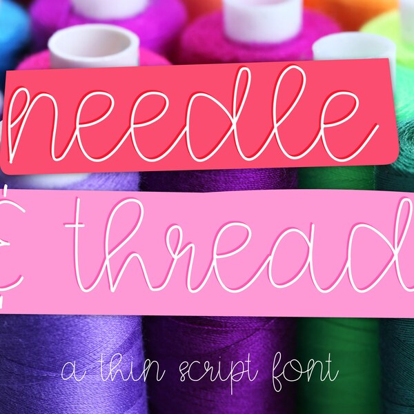 Needle and Thread Font - Etsy