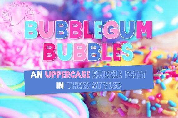 Bubblegum Bubbles an Uppercase Bubble Font in Three Styles - Etsy