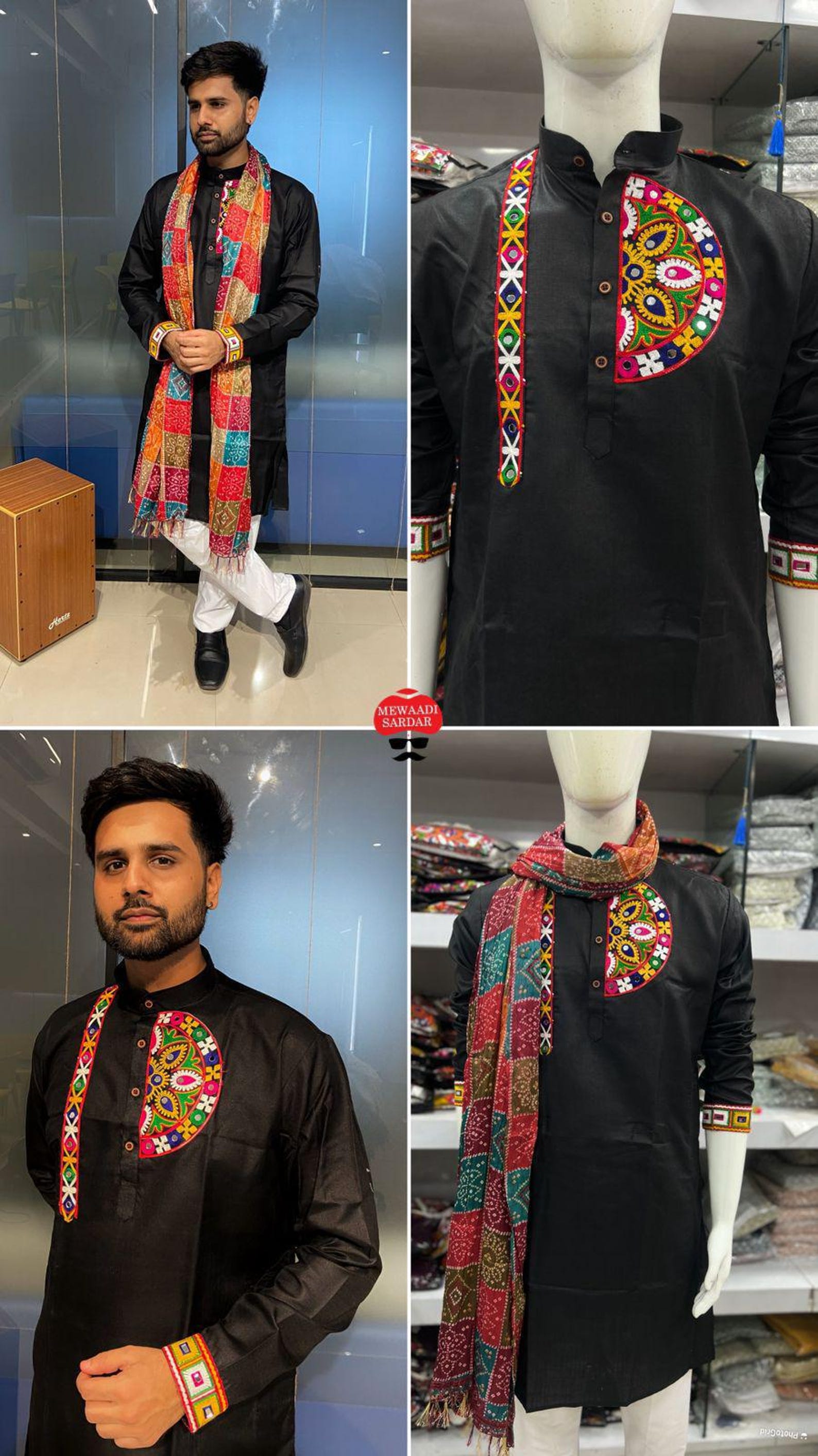 Men's Kurta Dupatta Indian Ethnic Suit for Diwali Readymade Dress ...