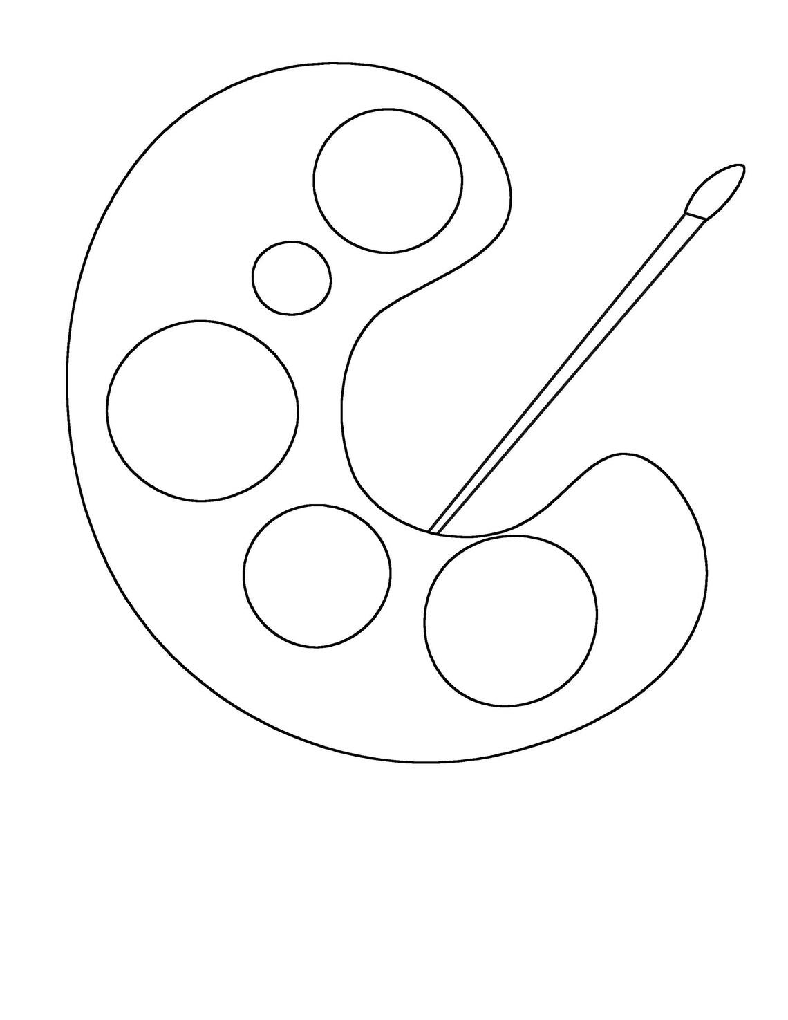 Paint Palette and Brush Outline PNG and SVG - Etsy