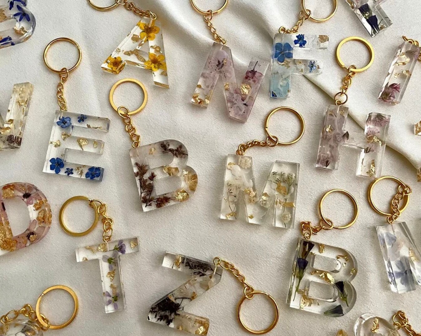 Instant Purchases Resin Keychain Epoxy Resin Letters Gold - Etsy UK