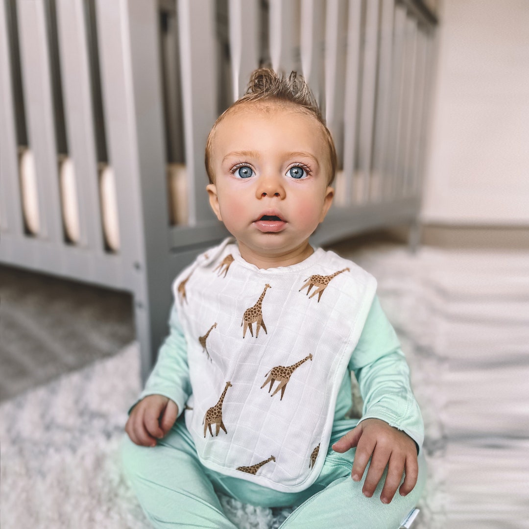 Bamboo Muslin Snap Baby Bibs, Quilted, For Teething & Feeding - Etsy België