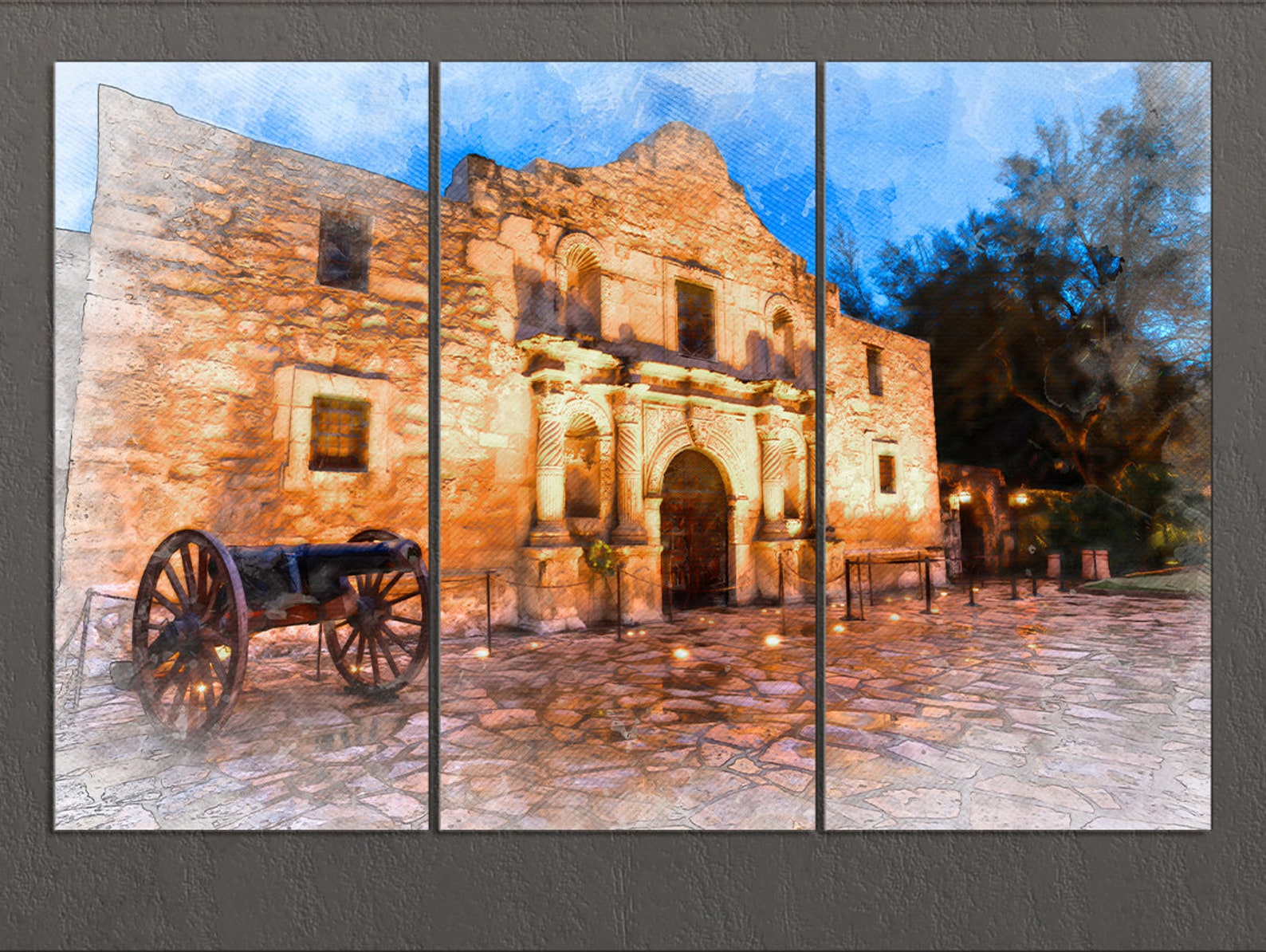 The Alamo Mission, San Antonio Canvas Print, San Antonio Downtown ...