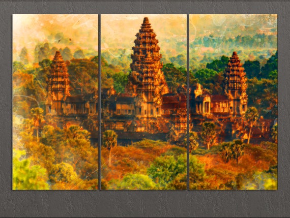 Angkor Wat Canvas Print Khmer Architecture Angkor Wat Wall | Etsy