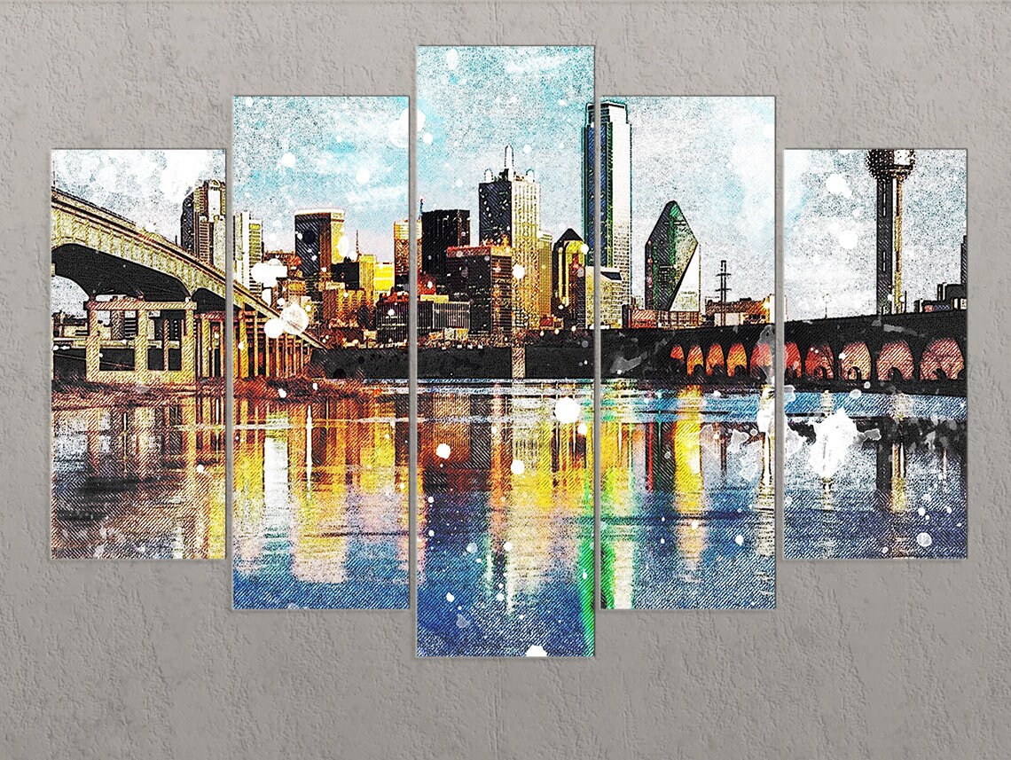 Dallas Canvas Print Dallas Skyline Dallas Wall Art - Etsy