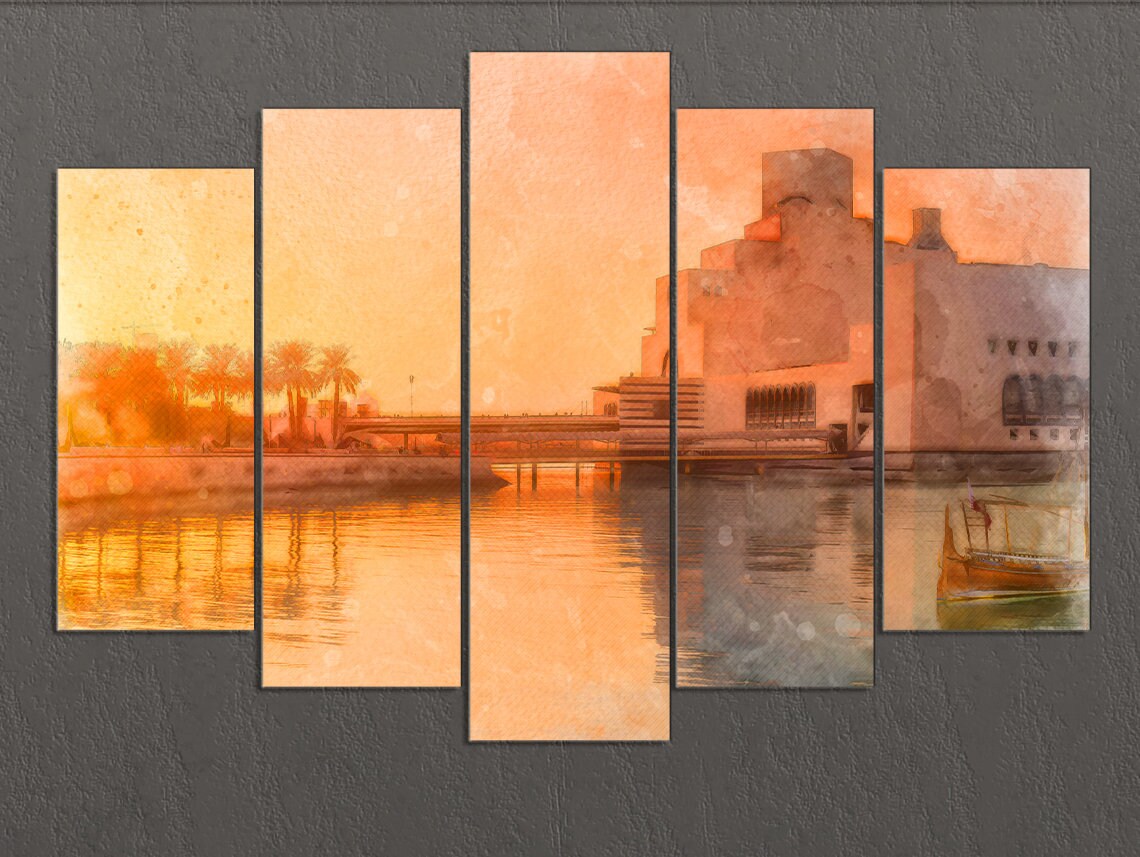 Doha Canvas Print Doha Skyline Doha Wall Art Museo De Arte - Etsy