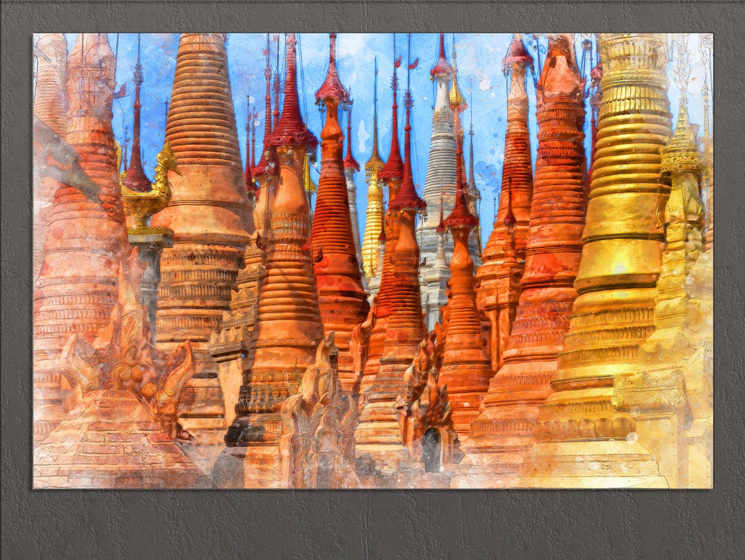 Myanmar Canvas Print, Old Bagan Wall Art, Myanmar Print, Myanmar ...