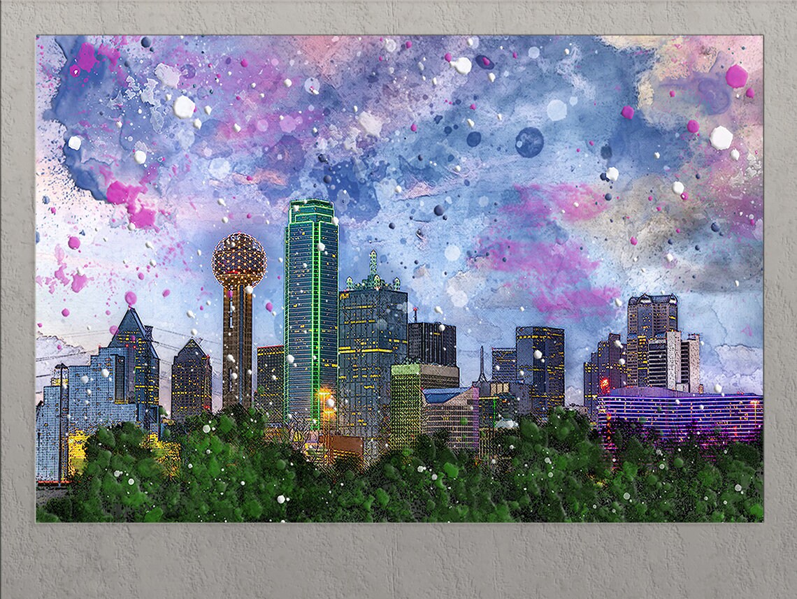 Dallas Canvas Print Dallas Skyline Dallas Wall Art - Etsy