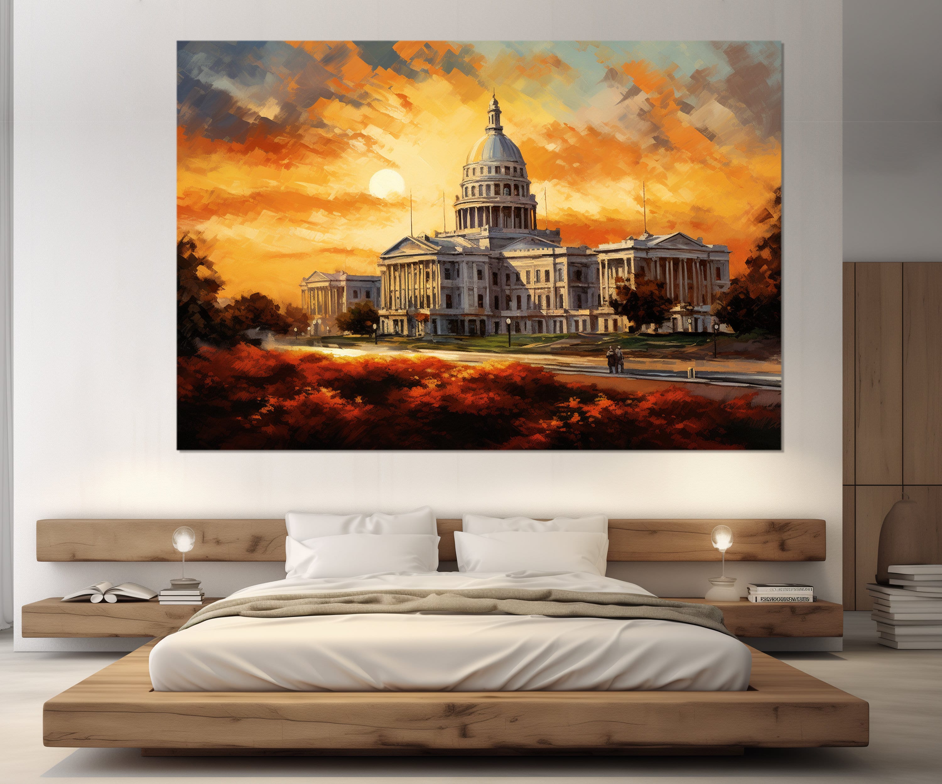 Providence Canvas Print, Rhode Island State House, Providence Painting ...