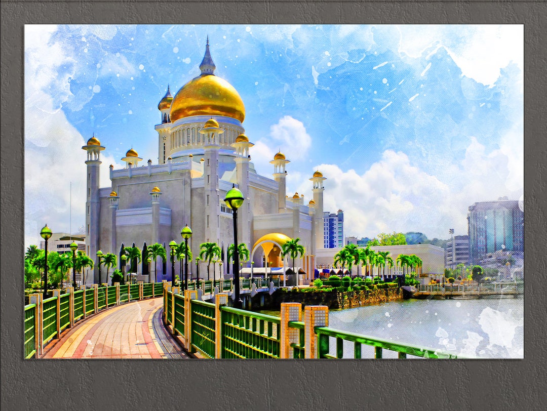 Sultan Omar Ali Saifuddien Mosque, Bandar Seri Begawan, Brunei Canvas ...