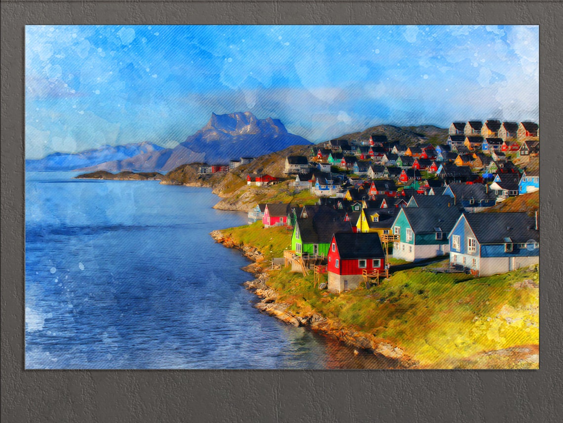 Greenland Wall Art Nuuk Canvas Print Nuuk Painting - Etsy UK