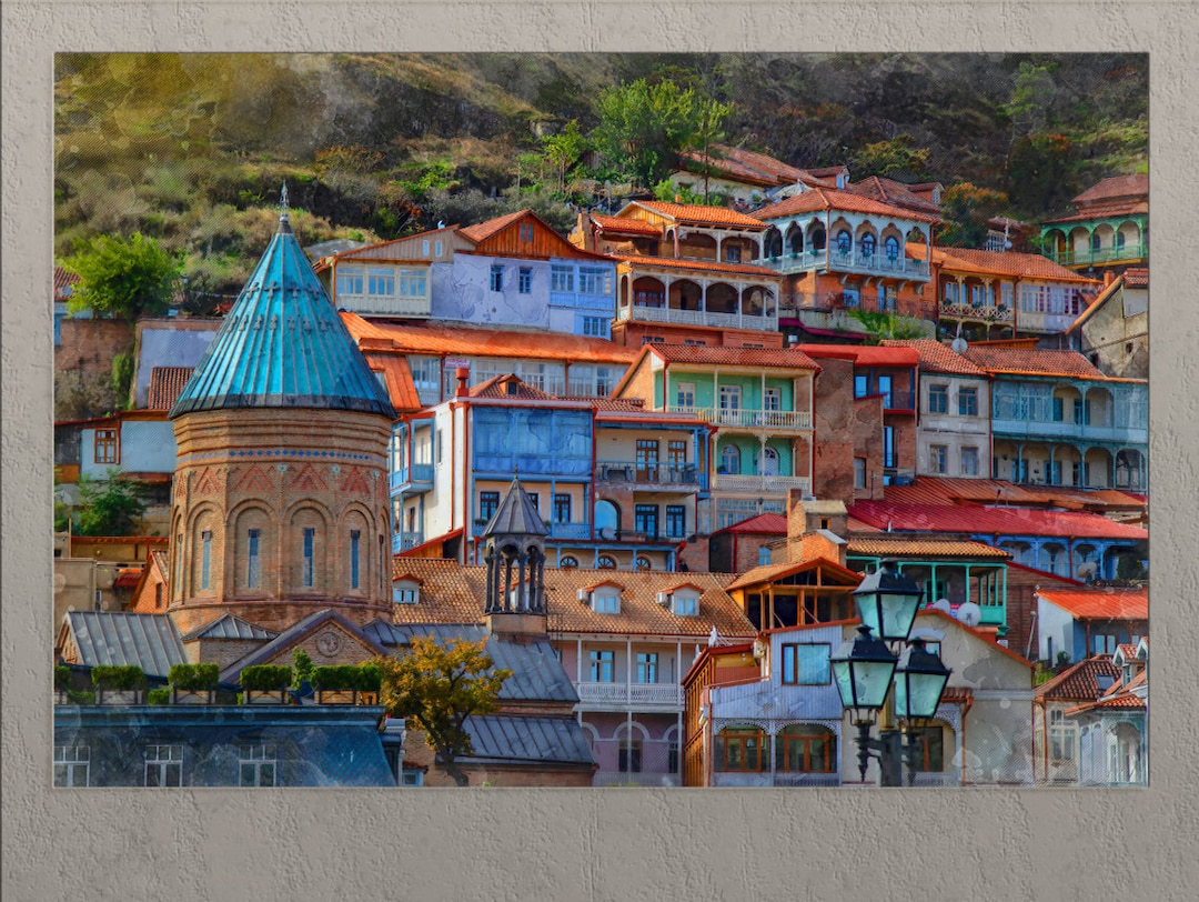 Old Tbilisi Canvas Print, Tbilisi Wall Art, Georgia, Tbilisi Painting ...