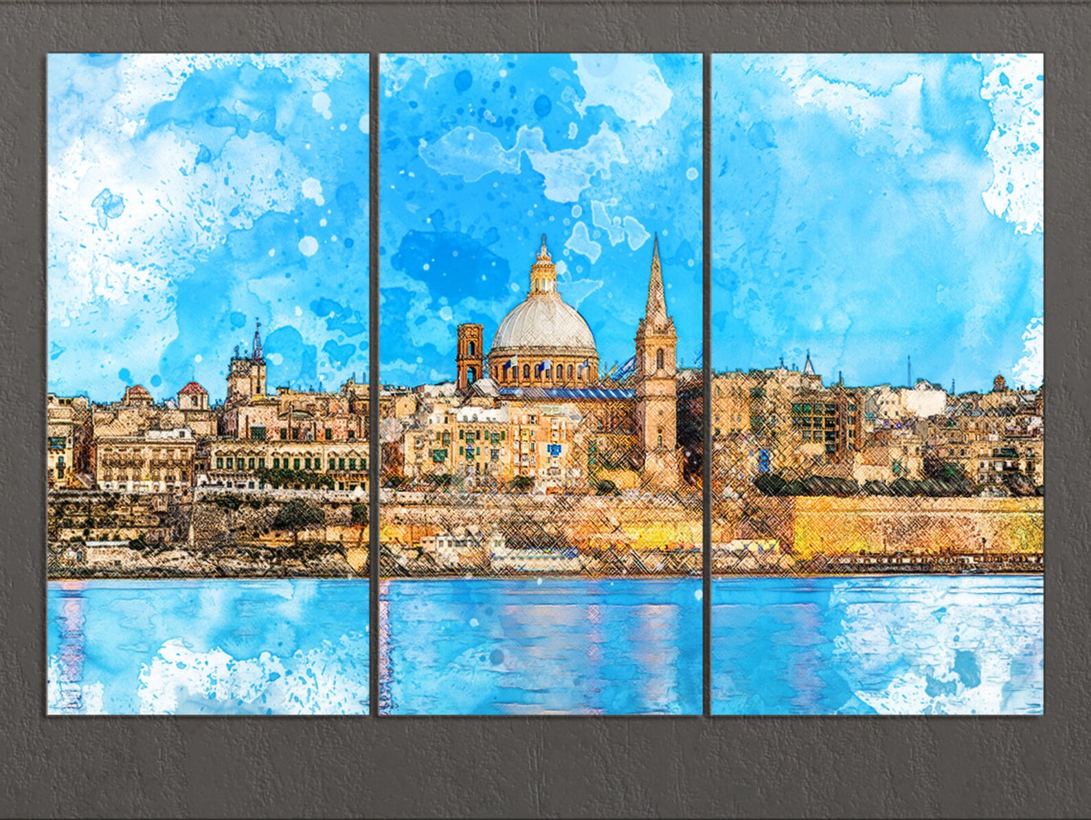Valletta Canvas Print Valletta Skyline Valletta Wall Art - Etsy