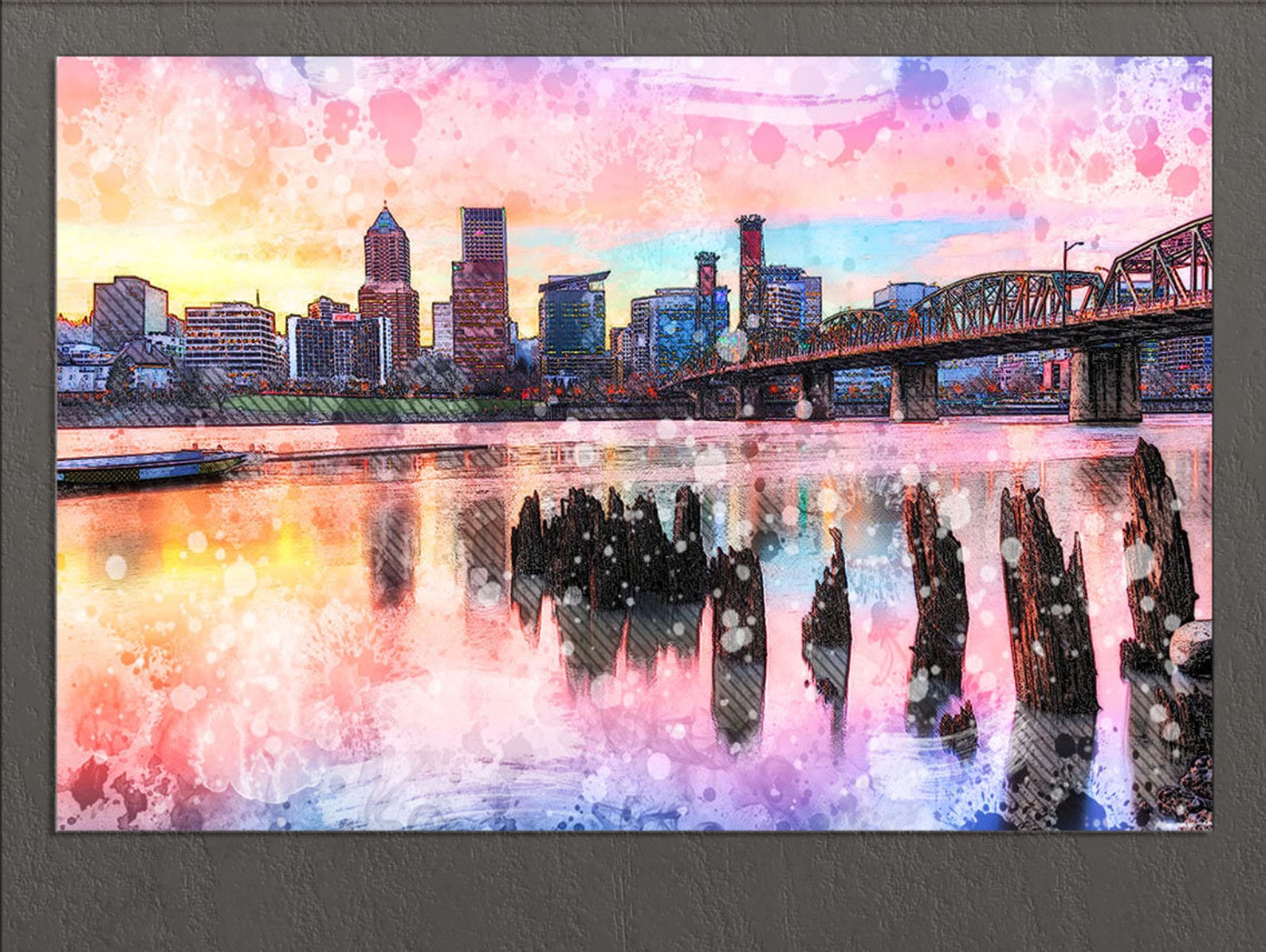 Portland Canvas Print, Portland Skyline, Portland Wall Art - Etsy UK