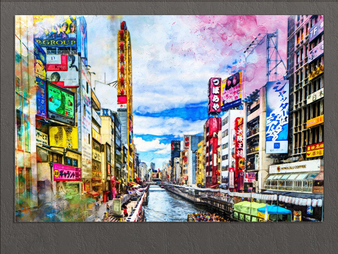 Osaka Wall Art, Osaka Canvas Print, Osaka Painting, Japan Painting ...