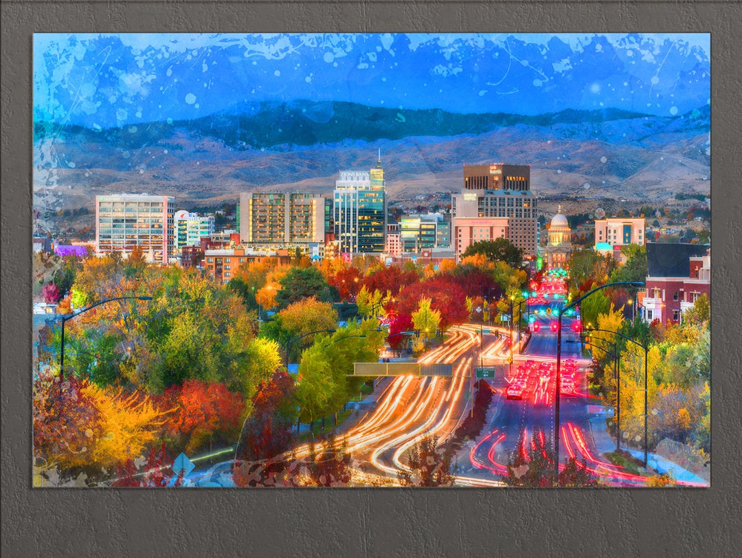 Boise Canvas Print, Boise Painting, Boise Skyline, Boise Wall Art ...