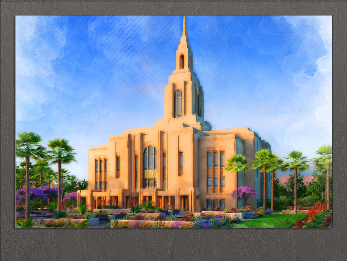 Red Cliffs Utah Temple, Utah Canvas Print, Utah Wall Art, Utah Canvas ...