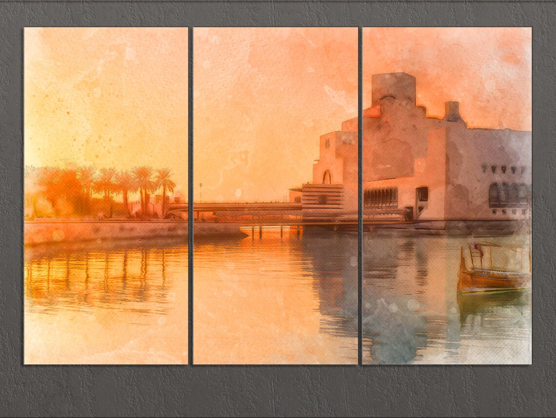 Doha Canvas Print Doha Skyline Doha Wall Art Museo De Arte - Etsy