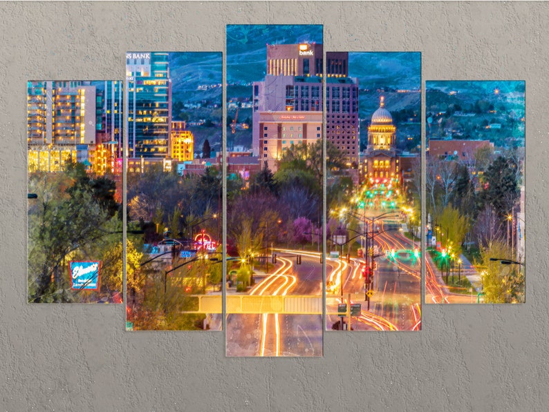Boise Canvas Print, Boise Wall Art, Boise Painting, Boise Downtown ...
