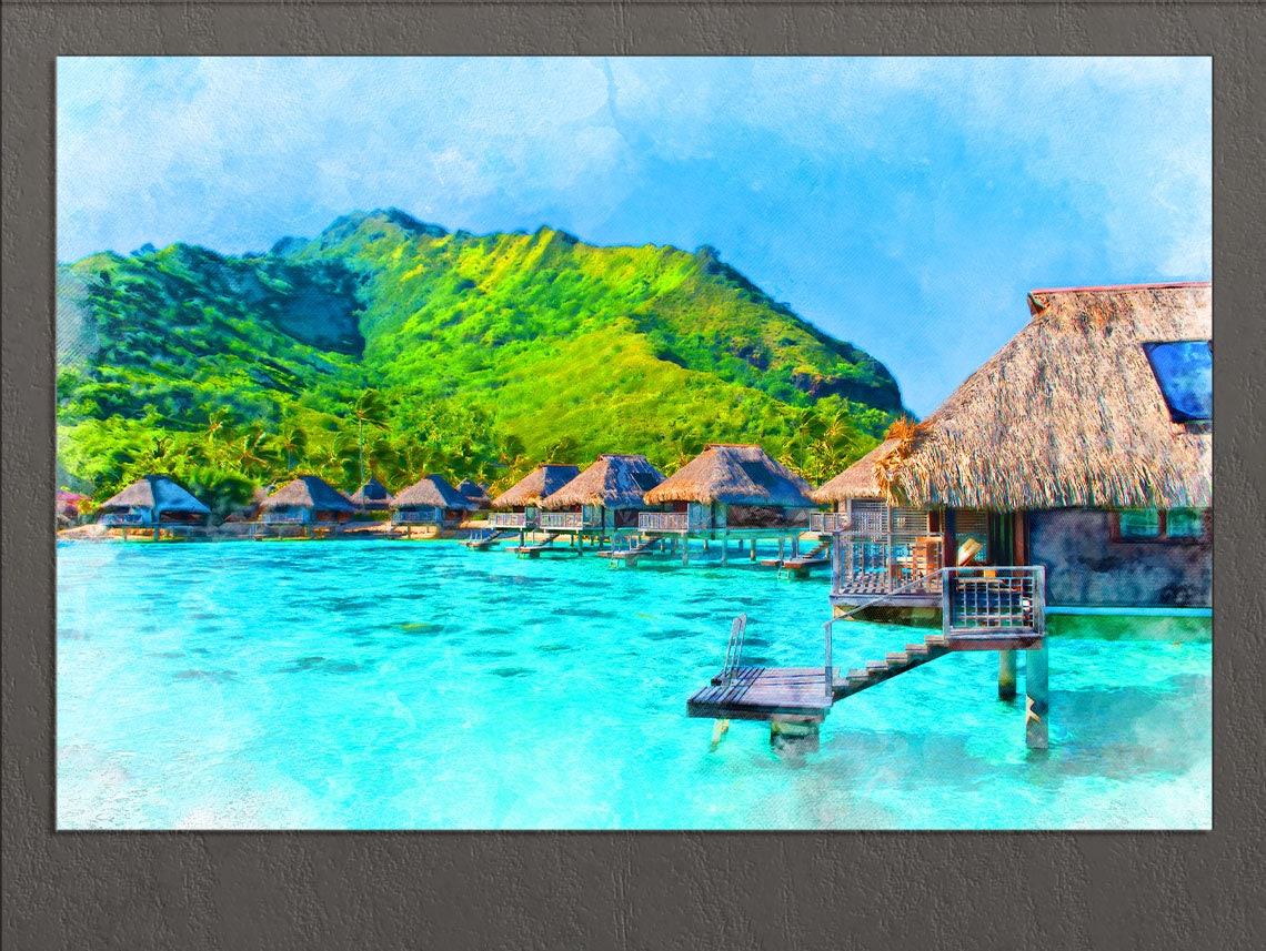 Bora Bora Canvas Print Bora Bora Wall Art French Polynesia - Etsy