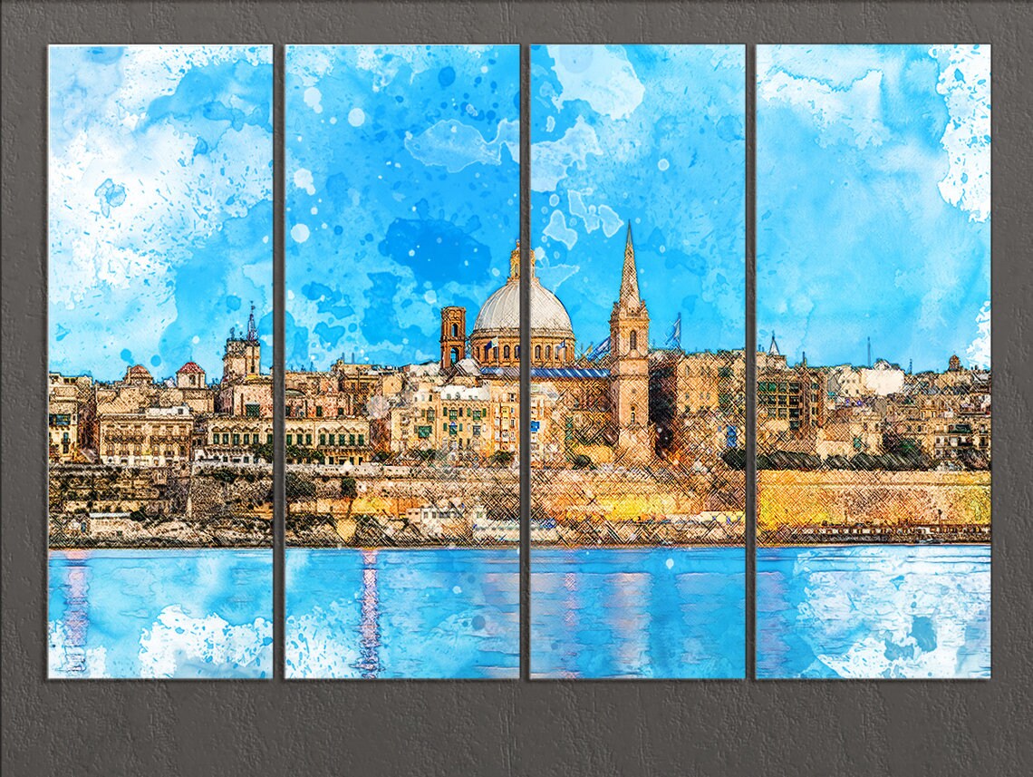 Valletta Canvas Print Valletta Skyline Valletta Wall Art | Etsy