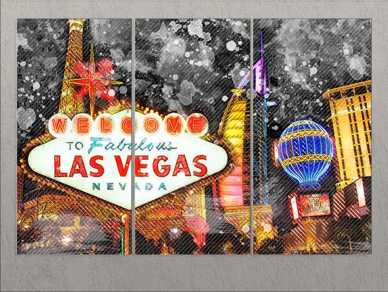 Las Vegas Canvas Print Las Vegas Sign Las Vegas Wall Art - Etsy