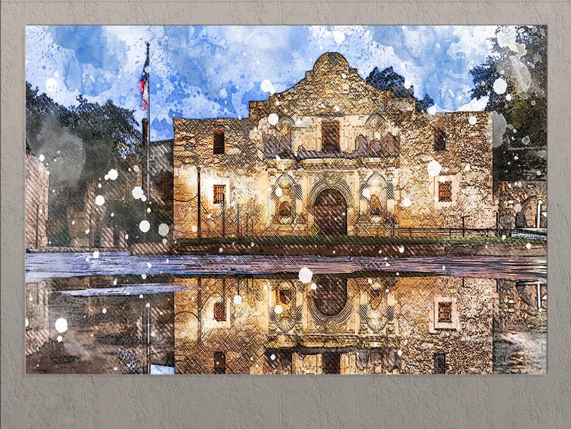 Alamo Monument San Antonio Canvas Print, San Antonio Downtown, San ...