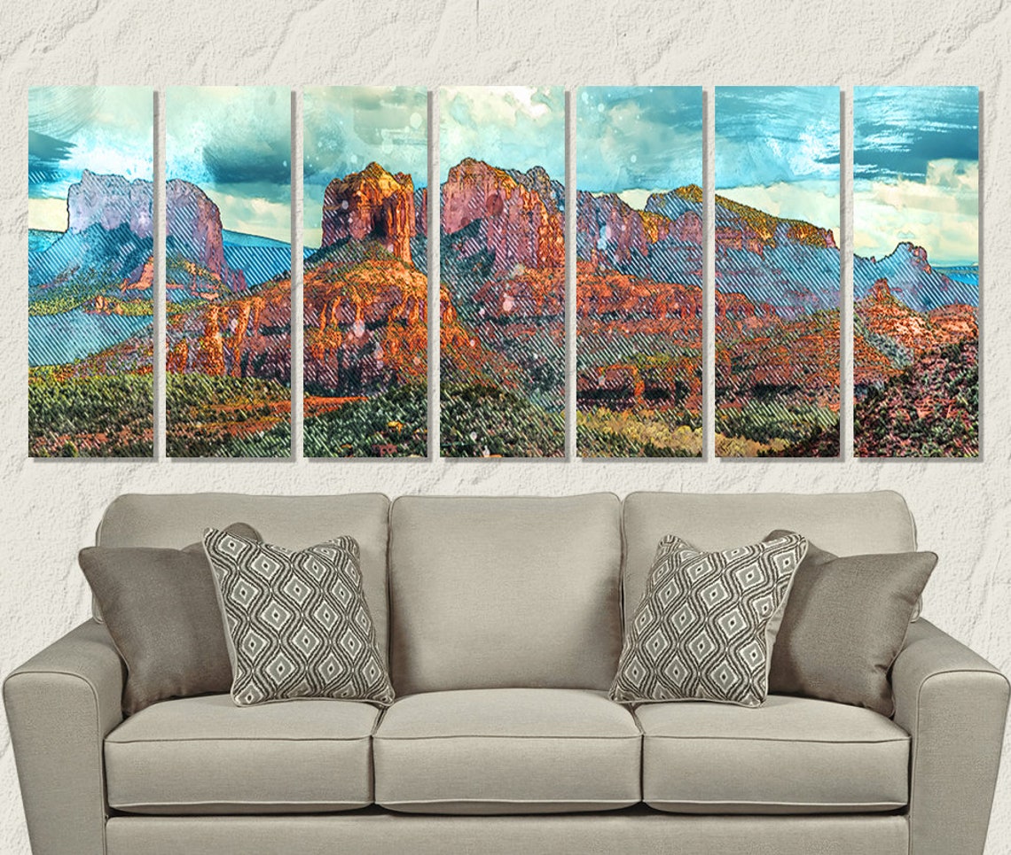 Sedona Canvas Print, Sedona Panorama, Sedona Painting, Sedona Wall Art ...