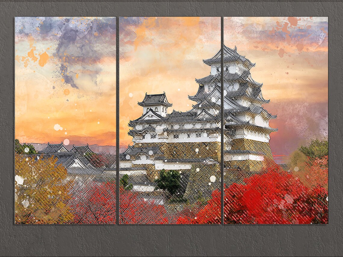 Himeji Castle Canvas Print Himeji Wall Art Japan | Etsy