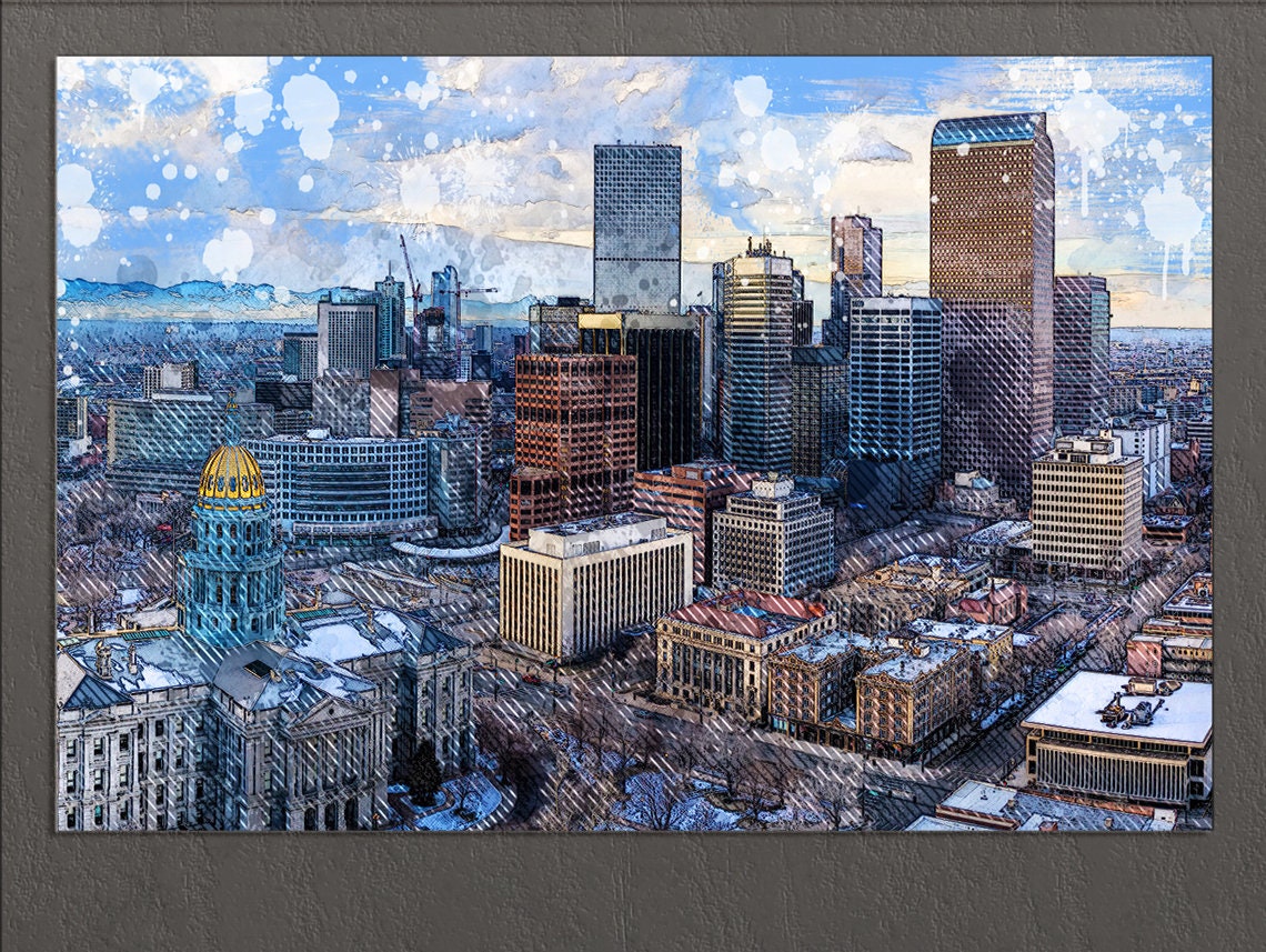 Denver Canvas Print Denver Skyline Denver Wall Art - Etsy UK
