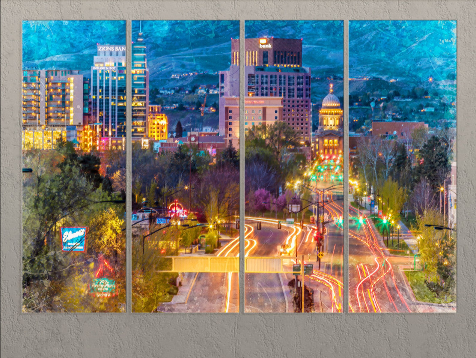 Boise Canvas Print, Boise Wall Art, Boise Painting, Boise Downtown ...