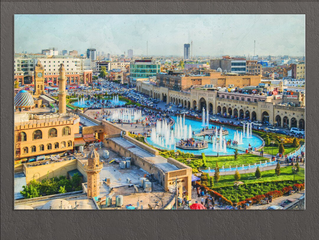 Erbil Canvas Print, Erbil Wall Art, Erbil Painting, Kurdistan, Iraq ...